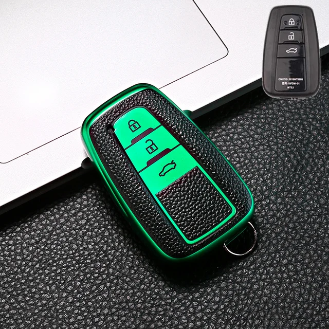 Leather Style Car Remote Key Case Cover Fob For Toyota Prius Camry ...