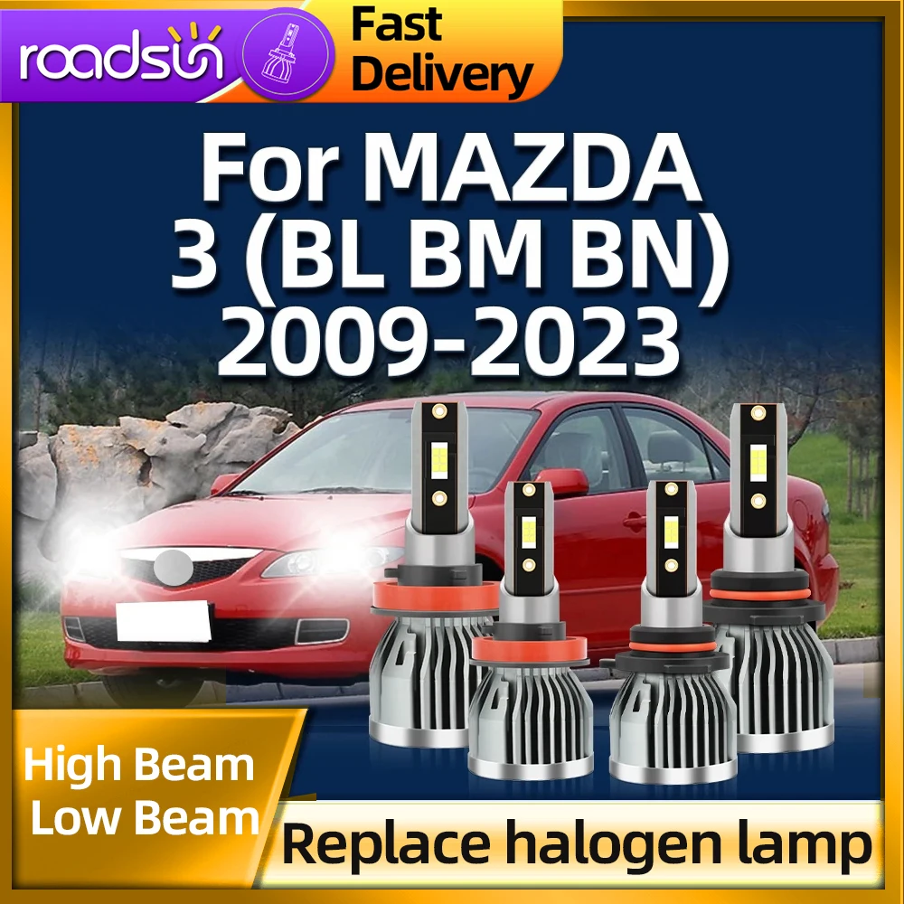 Roadsun-Headlight-HB3-LED-Lights-Car-H11-Lamp-30000Lm-Bulbs-For-MAZDA-3 ...