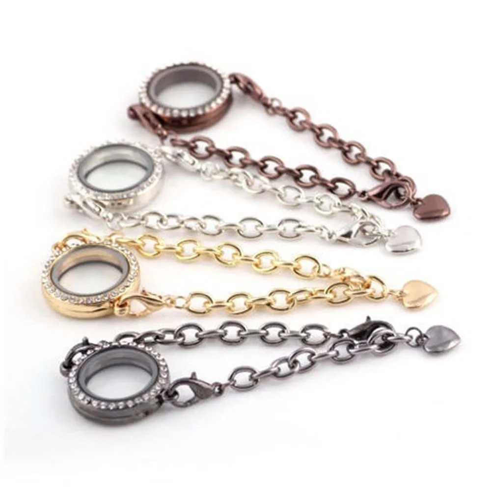 Stylish Rose Gold Locket Bracelet for Women with Clear Glass Vial ...