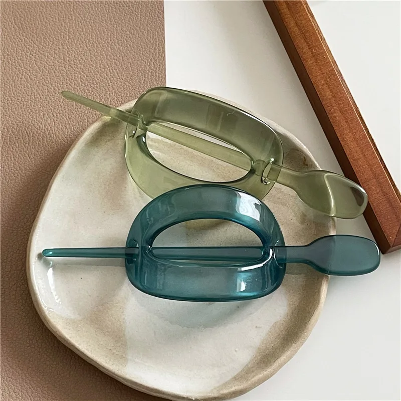 INS Style Elegant Transparent Acrylic Bun Updo Hairpin Fresh Colorful ...