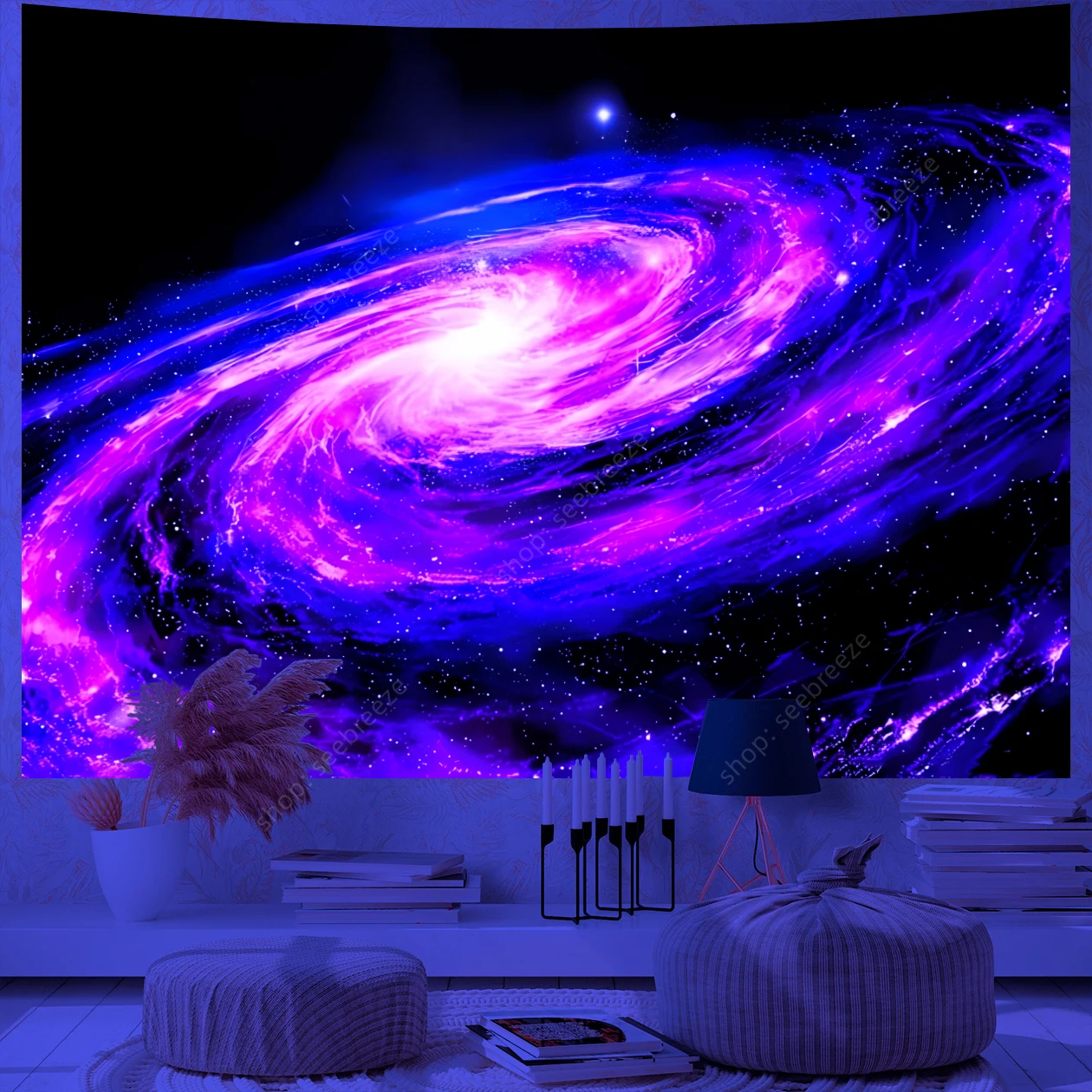 Psychedelic-Galaxy-UV-Reactive-Tapestry-Universe-Planet-Starry-Sky ...