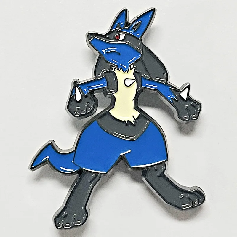 Cartoon Pokemon Lucario Kawaii Pin Brooch - KawaiiMerch.com
