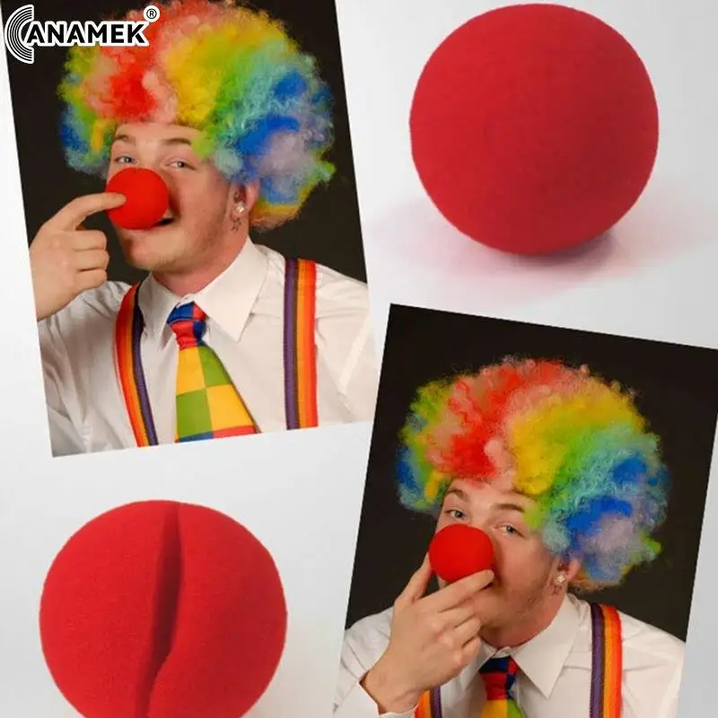 1Pc New Halloween Party Sponge Ball Red Clown Magic Nose Masquerade ...