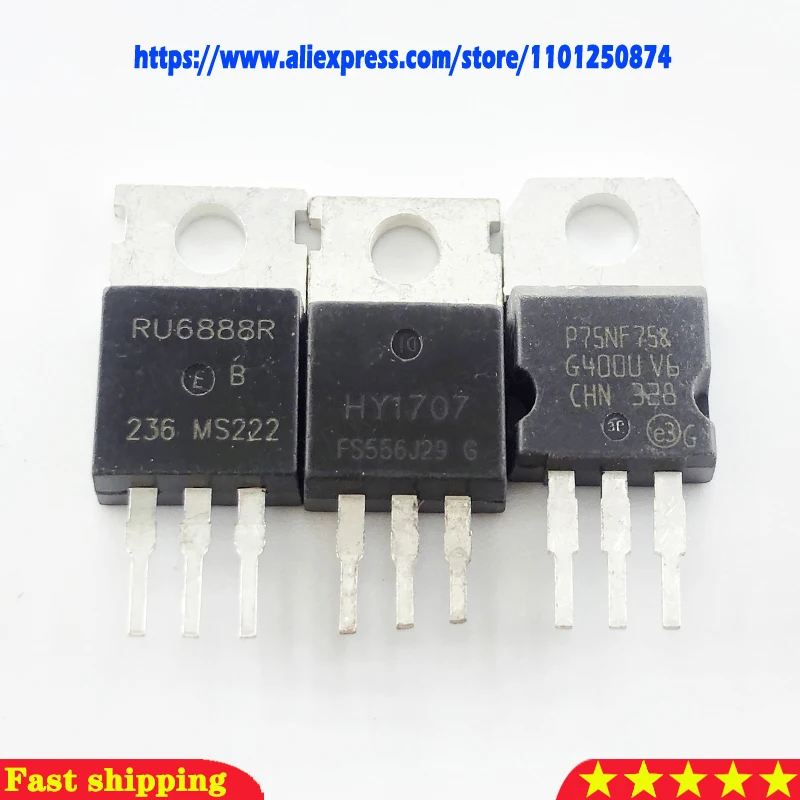 5pcs-P75NF75-RU6888R-HY1707-HY1707P-RU7088R-2SK3435-K3435-STP75NF75 ...