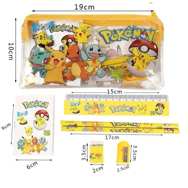 5pcs-Set-Pikachu-Pokemon-Anime-Stationary-Set-Cartoon-Pencil-Ruler ...