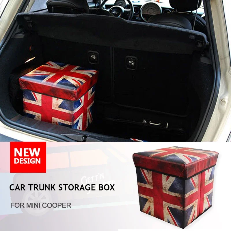 For-MINI-Cooper-Leather-Car-Trunk-Storage-Box-Collapsible-Organizer-Bag ...