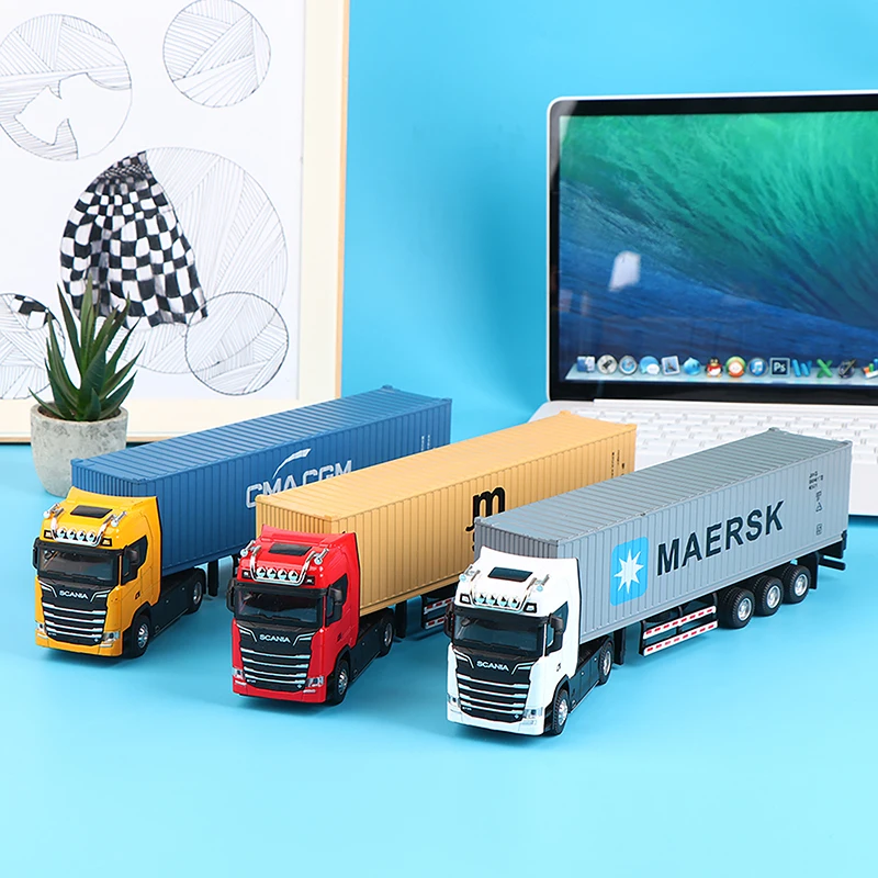 1-36-Diecast-Alloy-Truck-Head-Model-Toy-Container-Truck-Pull-Back-With ...
