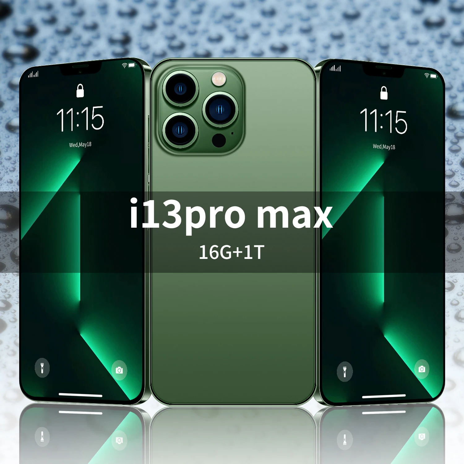 2022 New Green Version 6.7 Inch I13 Pro Max Cellphone Face Id 1tb Phone 16gb Ram 16+32mp 4g Lte ...