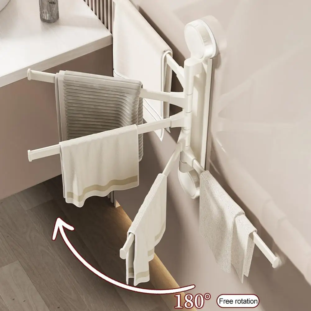 Adjustable Towel Holder Multi-purpose Wall Mounted Towel Rack with 180 ...