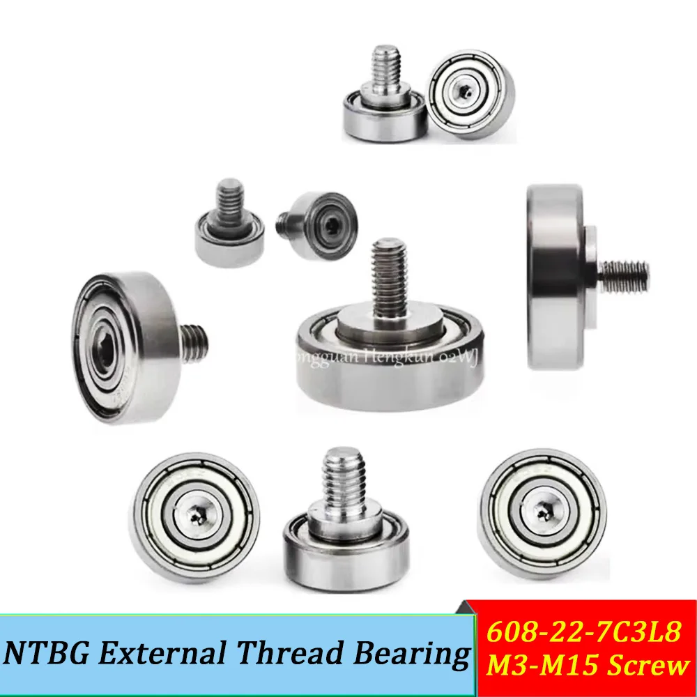 NTBG External Thread Bearing Steel 608-22-7C3L8 M3-M8 M10 M12 M15 Screw ...