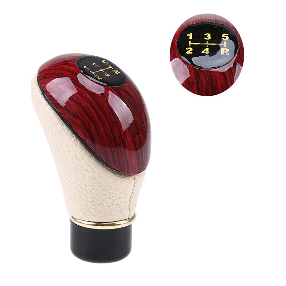 Universal-Manual-Car-Leather-Gear-Stick-Shift-Knob-Shifter-Lever-Handle ...