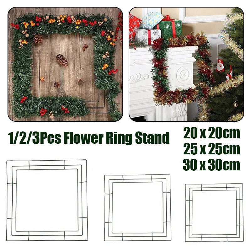 20-25-30CM-Square-Metal-Wire-Wreath-Rings-DIY-Frame-Garland-Home ...