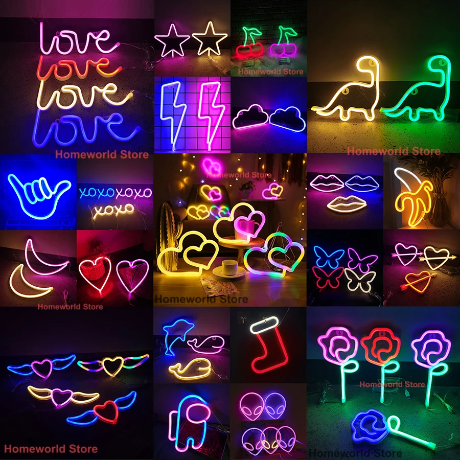 LED-Neon-Light-Sign-Logo-Modeling-Night-Lamp-88-estilos-Decora-o-Quarto ...
