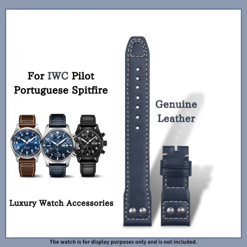 Genuine Leather Watch Strap for IWC Pilot Portuguese Spitfire 20 21 ...