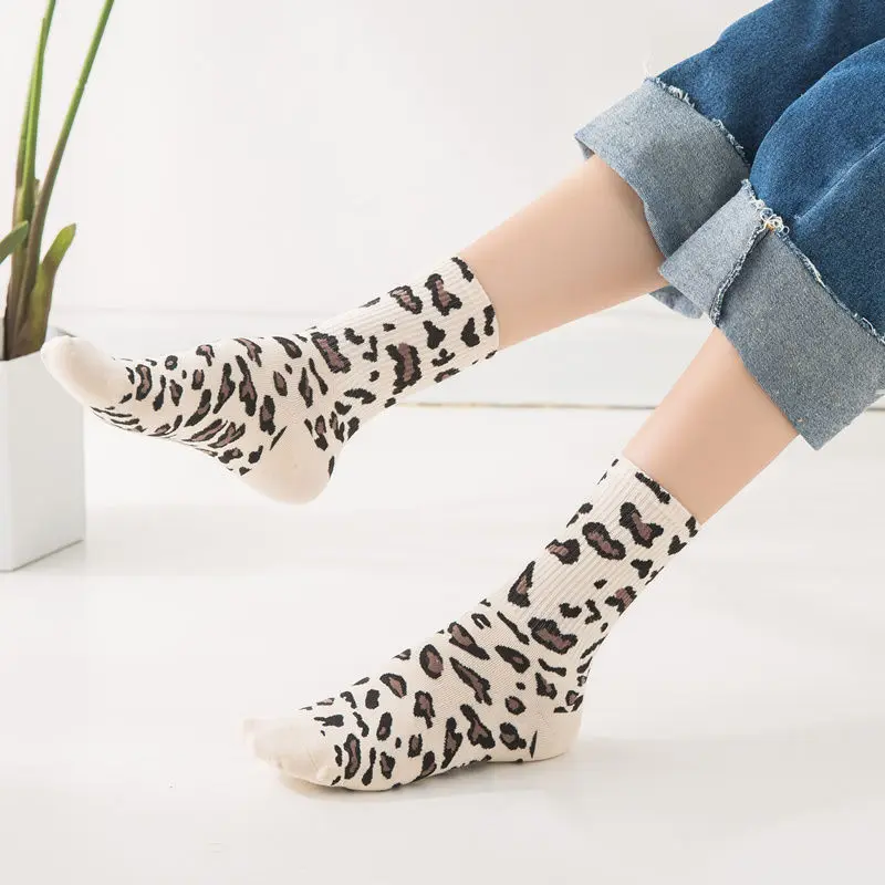 New-Fashion-Women-Leopard-Print-Socks-Spring-Autumn-High-Street-Popular ...