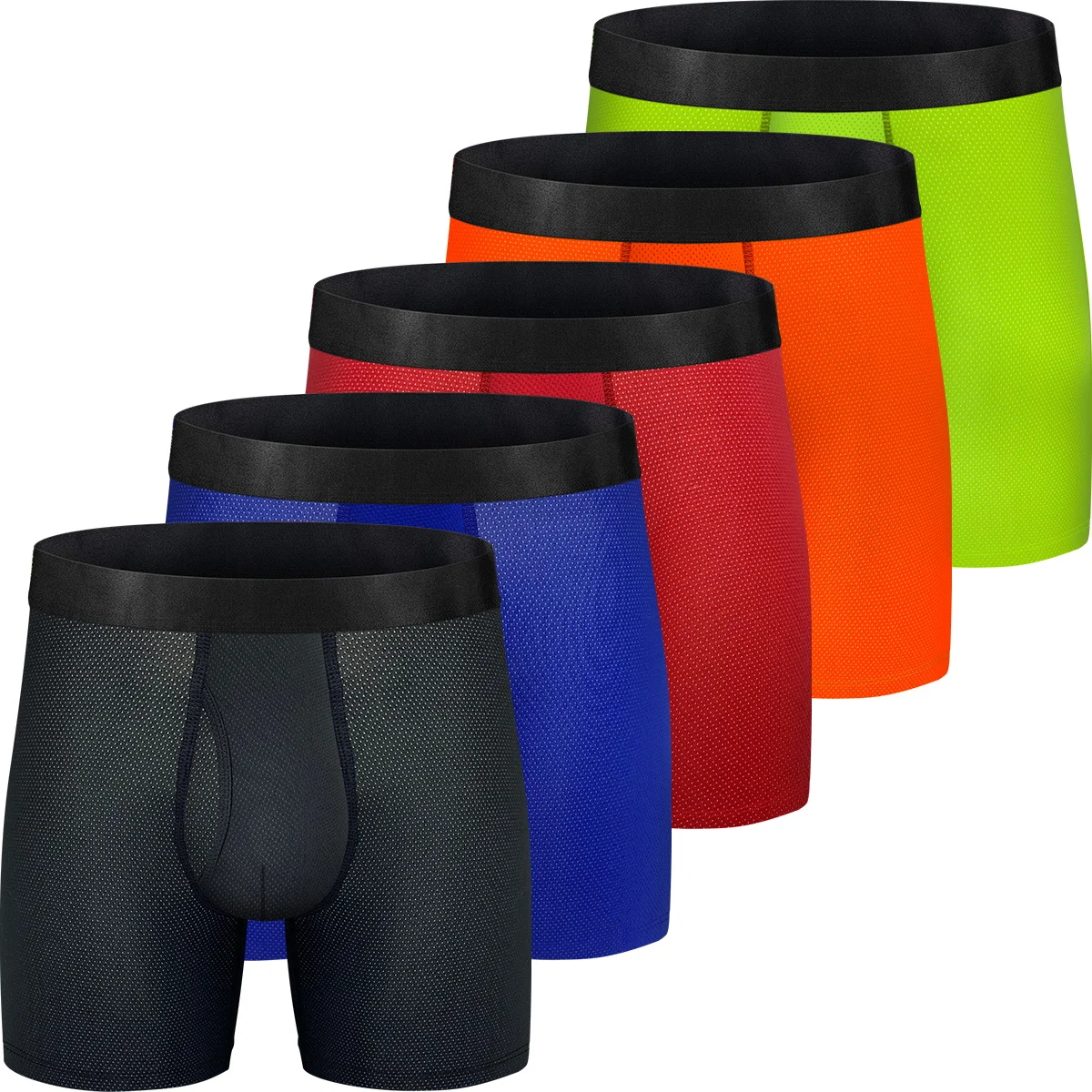 5-Pack-Mens-Boxer-Briefs-Mesh-Knit-Fast-Dry-Sport-Polyester-Boxer ...