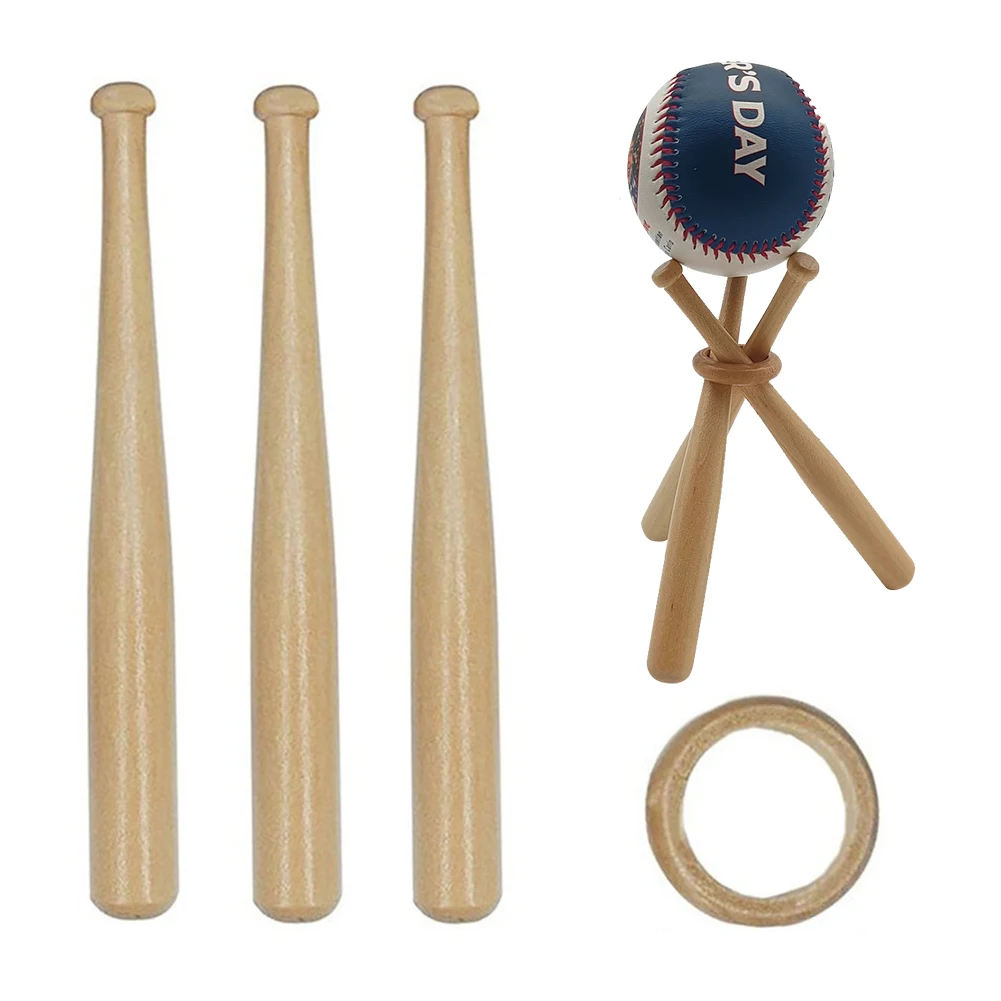 Wooden-Baseball-Stand-with-Mini-Baseball-Bats-and-Wooden-Circles ...