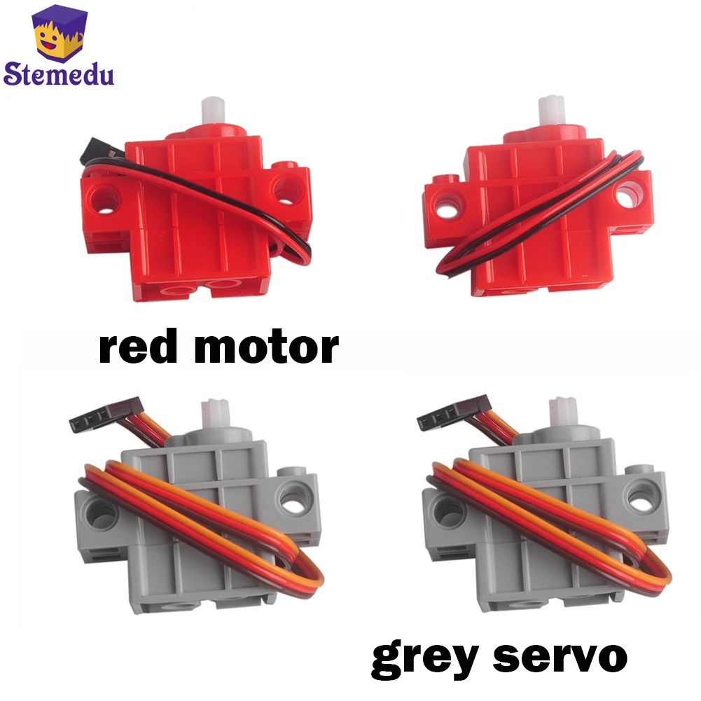 4-8-12PCS-270-Degree-Gray-Geek-Servo-Red-Gear-Motor-with-Wire-for-Micro ...