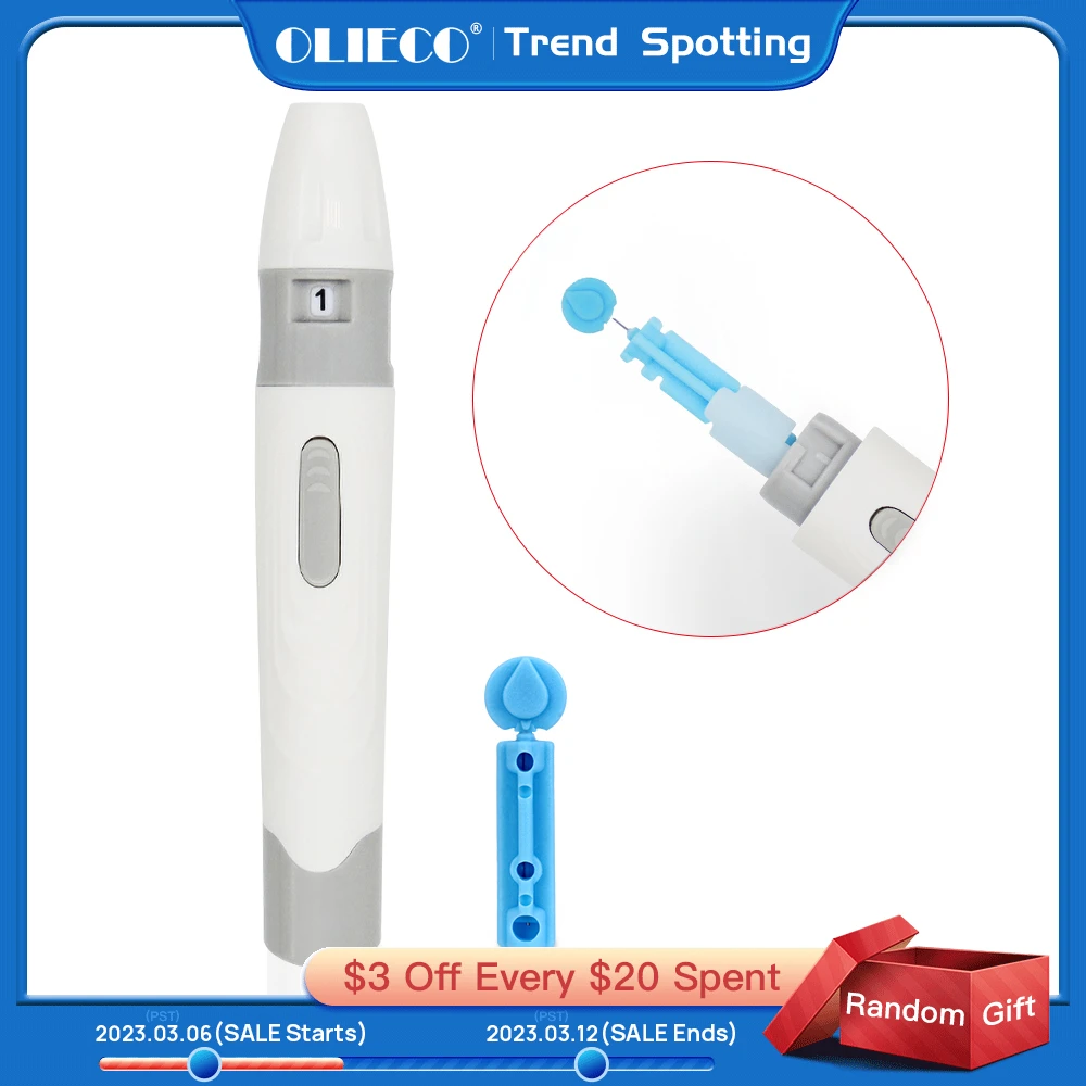 Lancet Pen Lancing Device for Diabetics Blood Collect 5 Adjustable ...