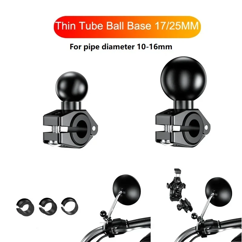 17mm 1 inch Ball Head Mount Adapter Motorcycle Bicycle Clip Clamp ...