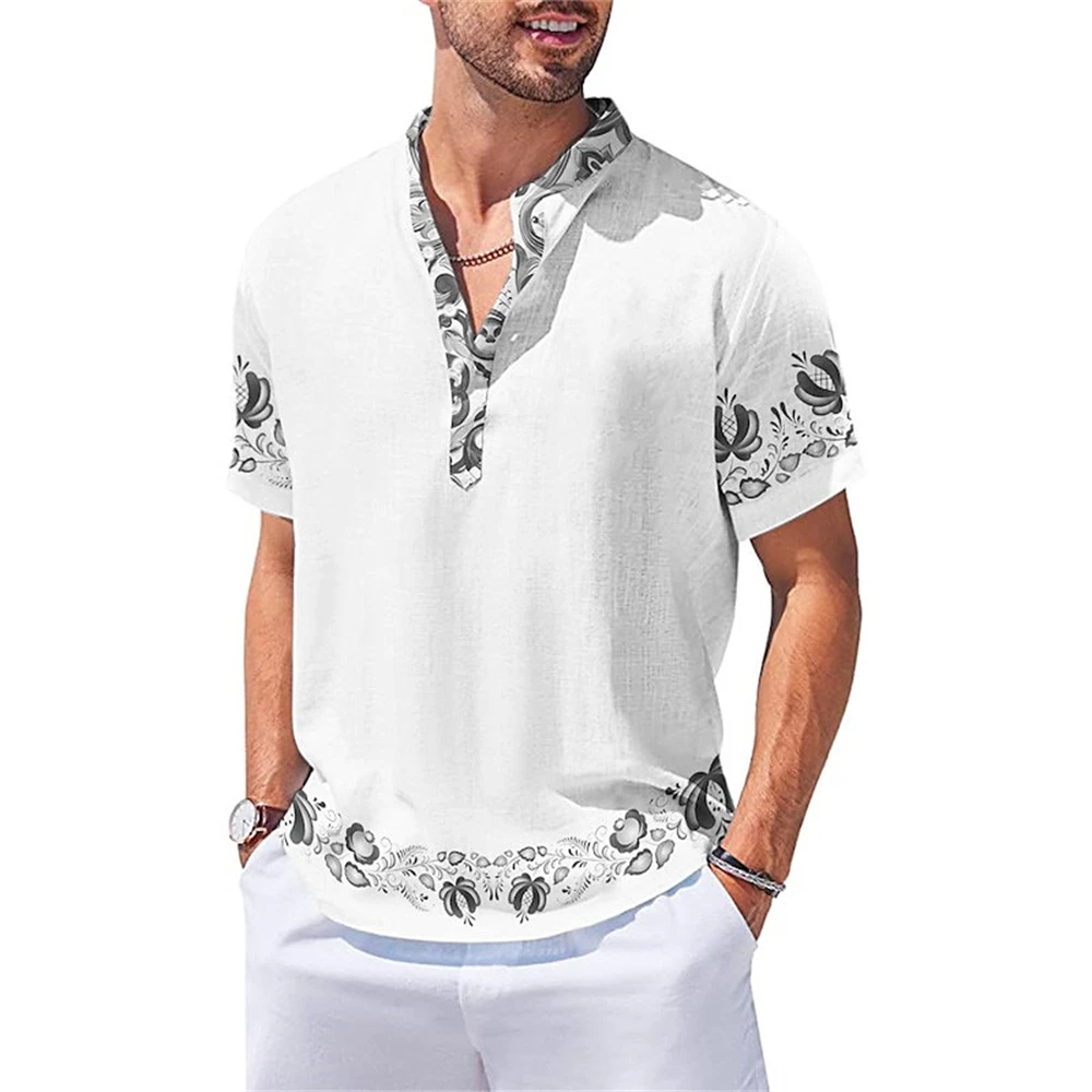 Summer-For-Mens-Shirts-Short-Sleeve-Tops-Ethnic-Graphic-Clothing-V-Neck ...