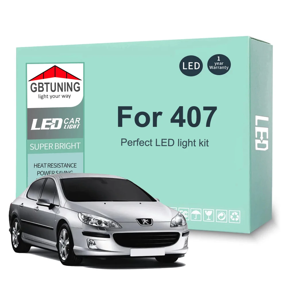 19Pcs-LED-Interior-Light-Bulb-Kit-For-Peugeot-407-2004-2008-2009-2010 ...