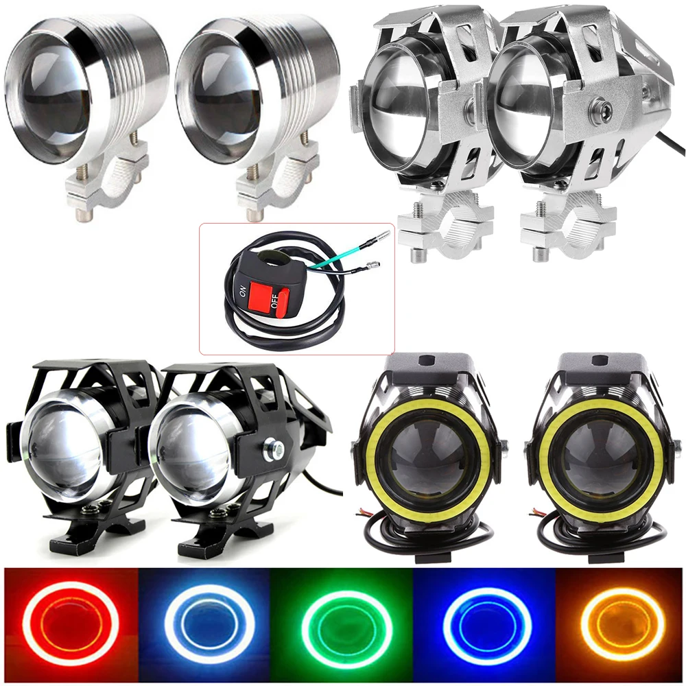 2PCS U2 U5 U7 Motorcycle LED Light 12V Auxiliary Working Lamp Driving ...