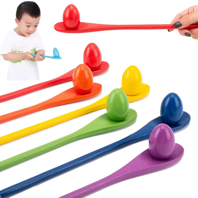 6Pcs-Kids-Montessori-Balance-Stick-Wooden-Spoon-Egg-Kids-Outdoor-Sports ...