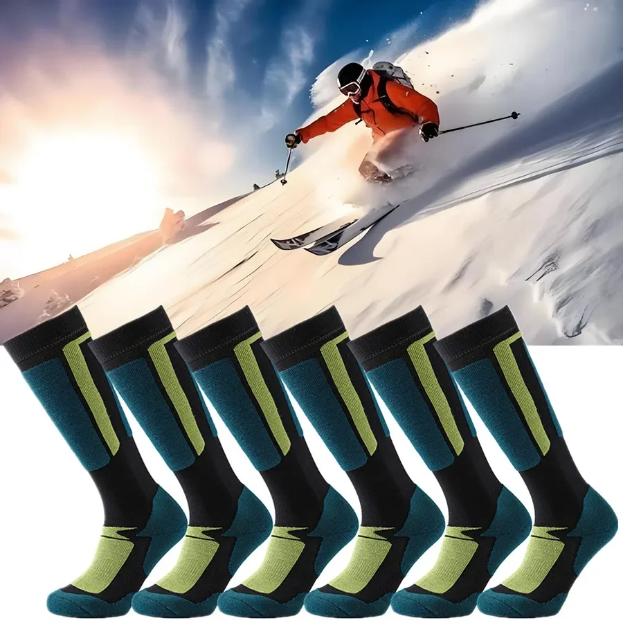 Unisex Compression Ski Socks Non Slip Grip Thermal Insulated Breathable ...