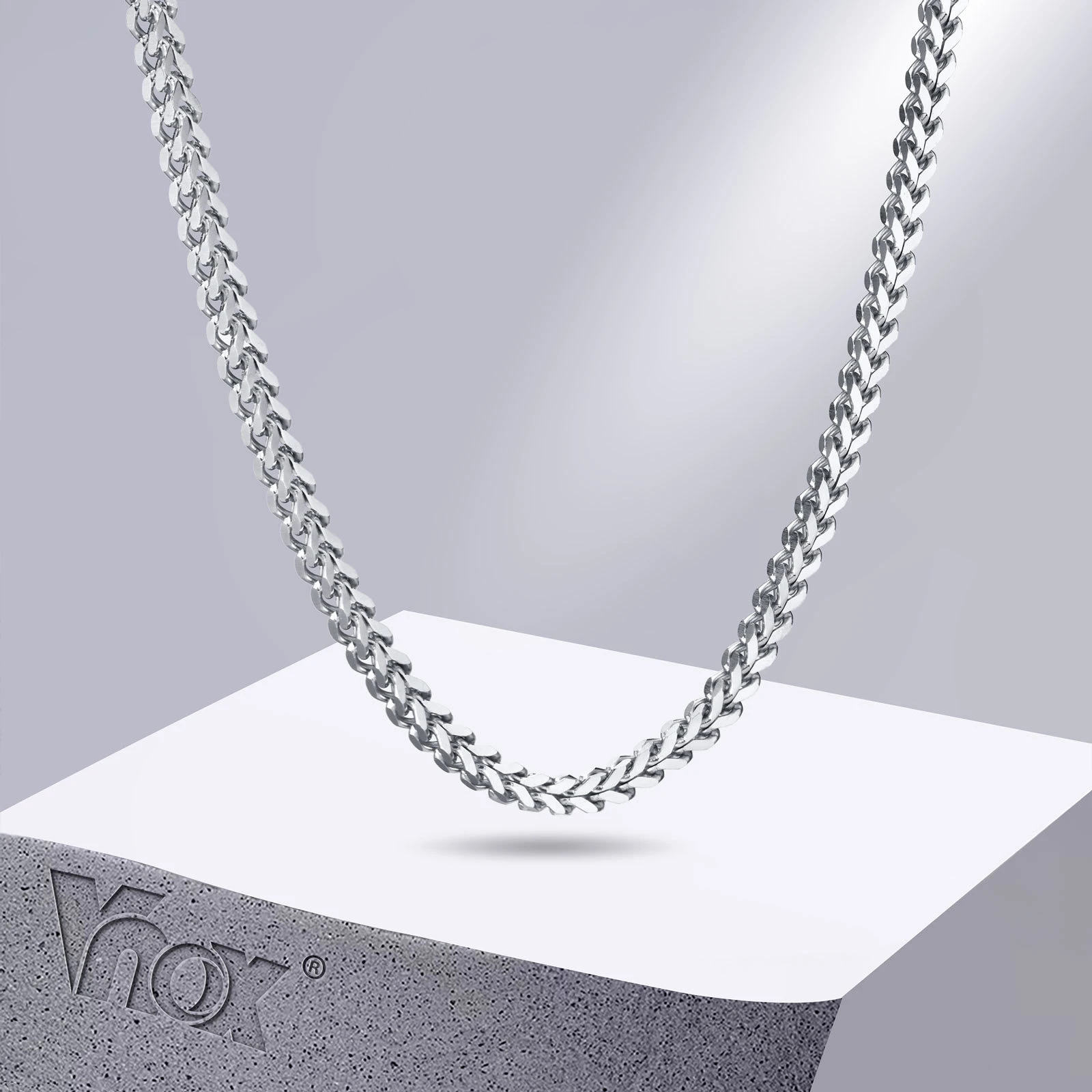 Vnox 3mm Franco Chain Necklaces for Men, Never Fade Stainless Steel ...