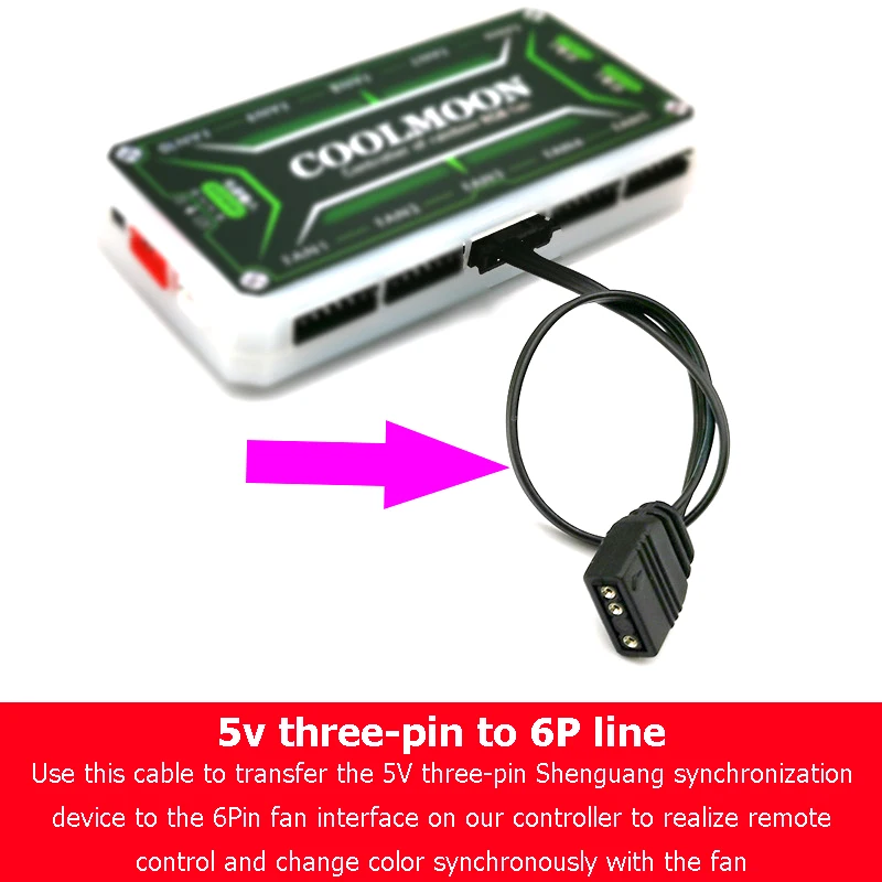 Small-4Pin-6Pin-to-5V-ARGB-3Pin-Fan-Controller-Adapter-Cable-for ...