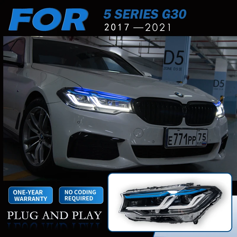 Car-Styling-Head-Lamp-for-BMW-5-Series-G30-Headlights-2017-2021 ...