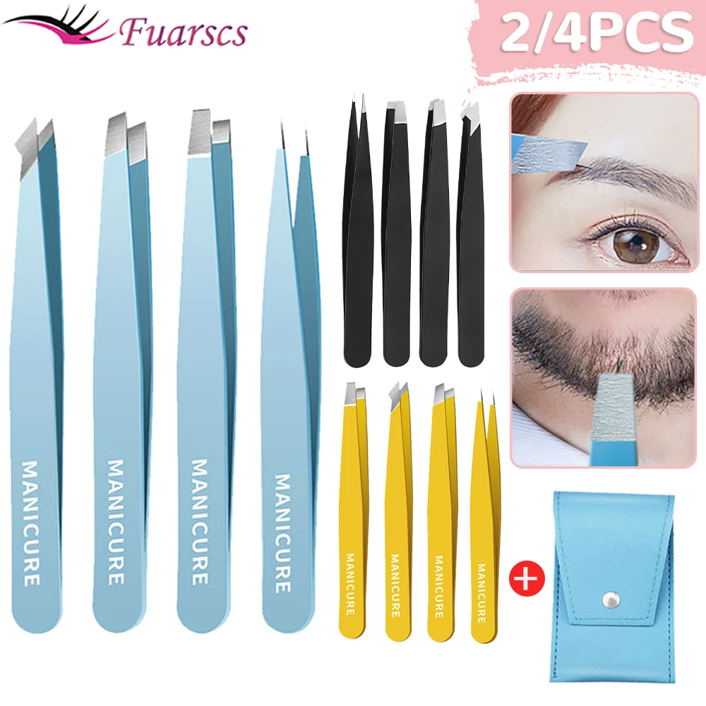 2-4Pcs-Eyebrow-Hair-Removal-Tweezers-Stainless-Steel-Eyelash-Clip ...