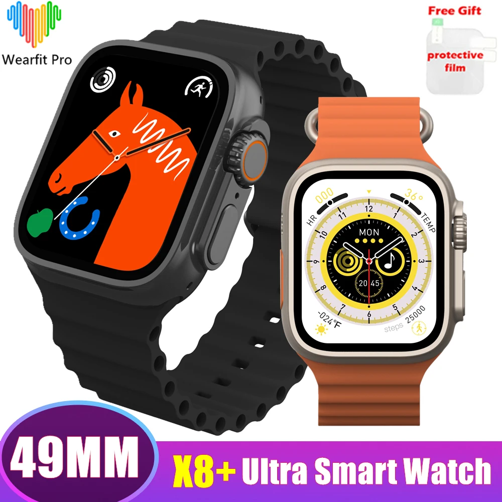 X8 + Plus Ultra Smartwatch pour Homme et Femme, Montre Intelligente de ...