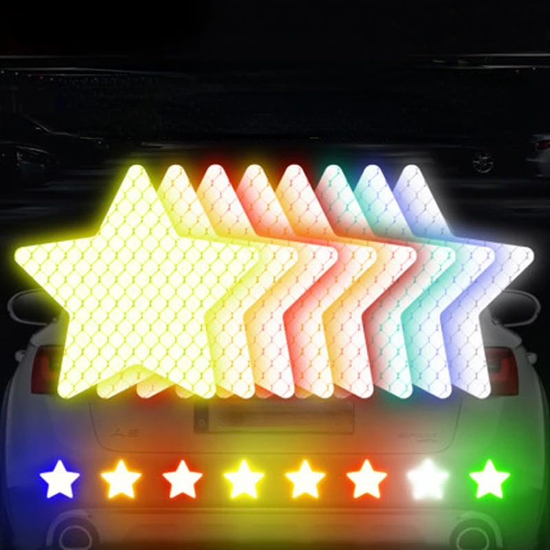 10pcs-Star-Shape-Reflective-Reflector-Sticker-Self-Adhesive-Safety ...
