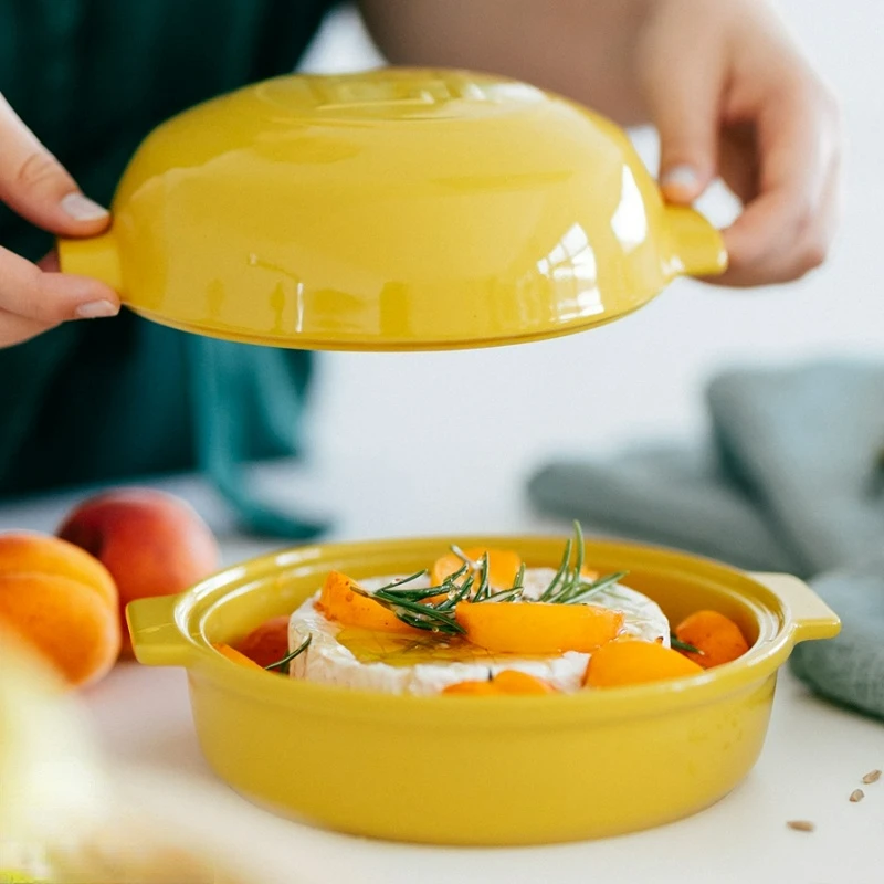 Hand-painted-Enamelled-Ceramics-Ceramic-Cheese-Baking-Mold-with-Lid ...