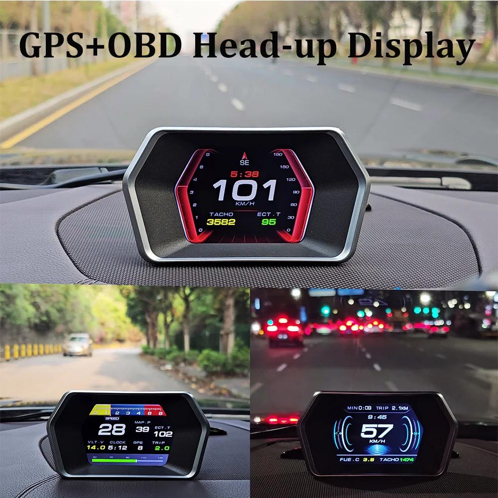 GPS+OBD Car For HUD Car Electronics Digital Head Up Display LED Dual ...