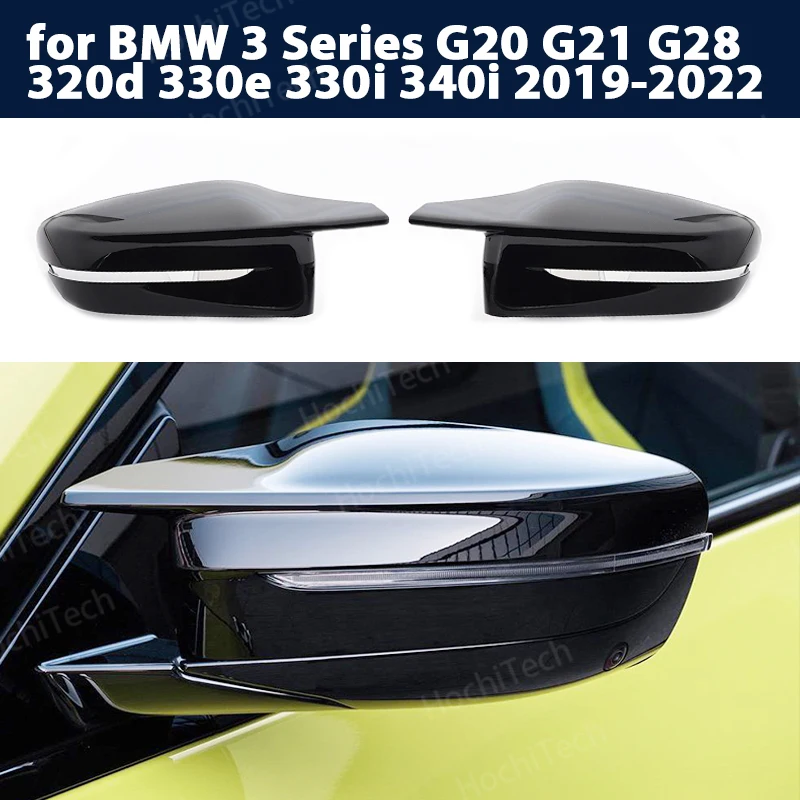 G30 G38 Bright Black Side Wing Rearview Mirror cover caps For BMW 3 4 5 ...