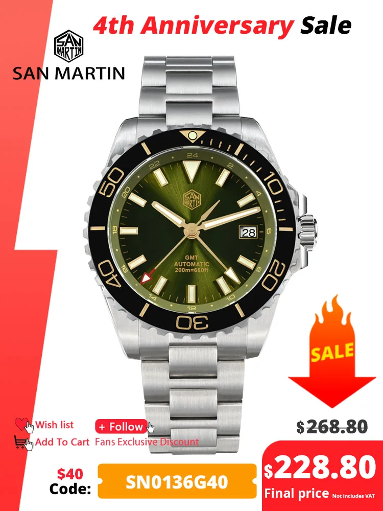 San-Martin-rel-gio-mec-nico-autom-tico-de-mergulho-para-homens-mostrador-esmalte-luminoso ...