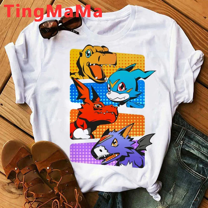 Digimon Agumon summer top clothes female 2022 aesthetic print top tees ...