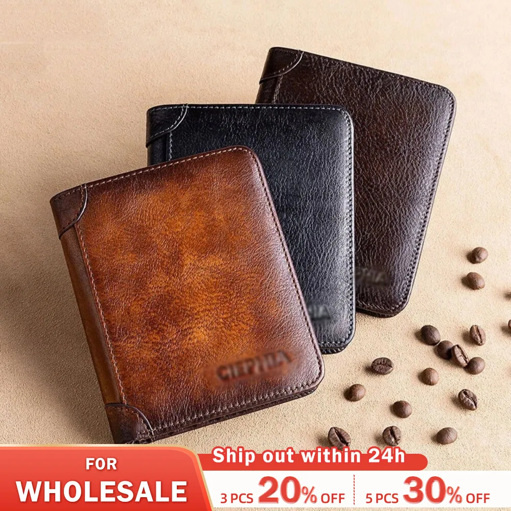 Genuine-Leather-Rfid-Protection-Wallets-for-Men-Vintage-Thin-Short ...