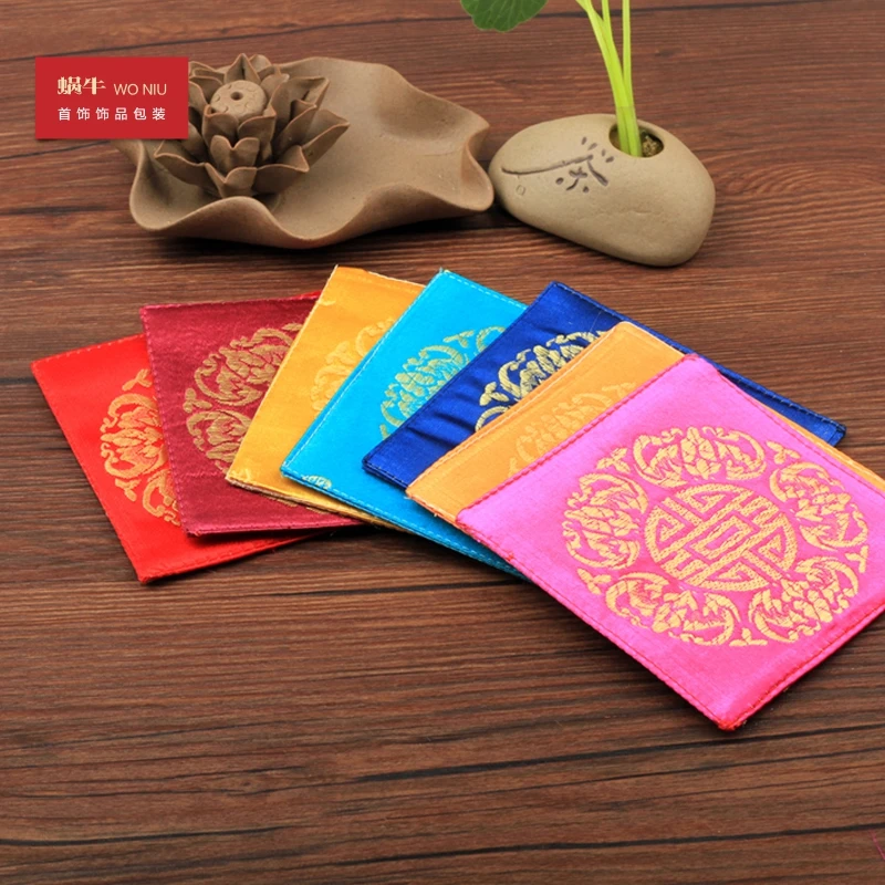 Square-Chinese-Silk-Brocade-Tea-Coaster-Sets-Vintage-4pcs-Coffee-Cup ...