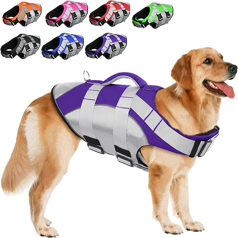 Summer-Safety-Dog-Life-Jacket-Reflective-Pet-Life-Vest-Adjustable ...