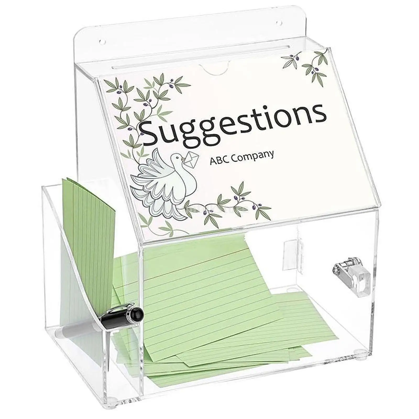 Acrylic Donation Box Business Card Holder Money Box Bar Lockable Raffle ...