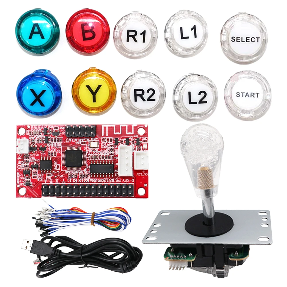 Arcade-DIY-Kit-Wireless-Bluetooth-Zero-Delay-USB-Encoder-Board-Sanwa-Transparent-Joystick-Button ...
