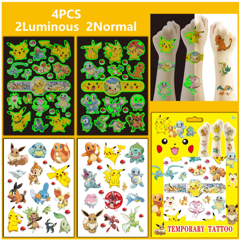 Cartoon-Pokemon-Waterproof-Temporary-Tattoo-Stickers-Pikachu-Anime ...