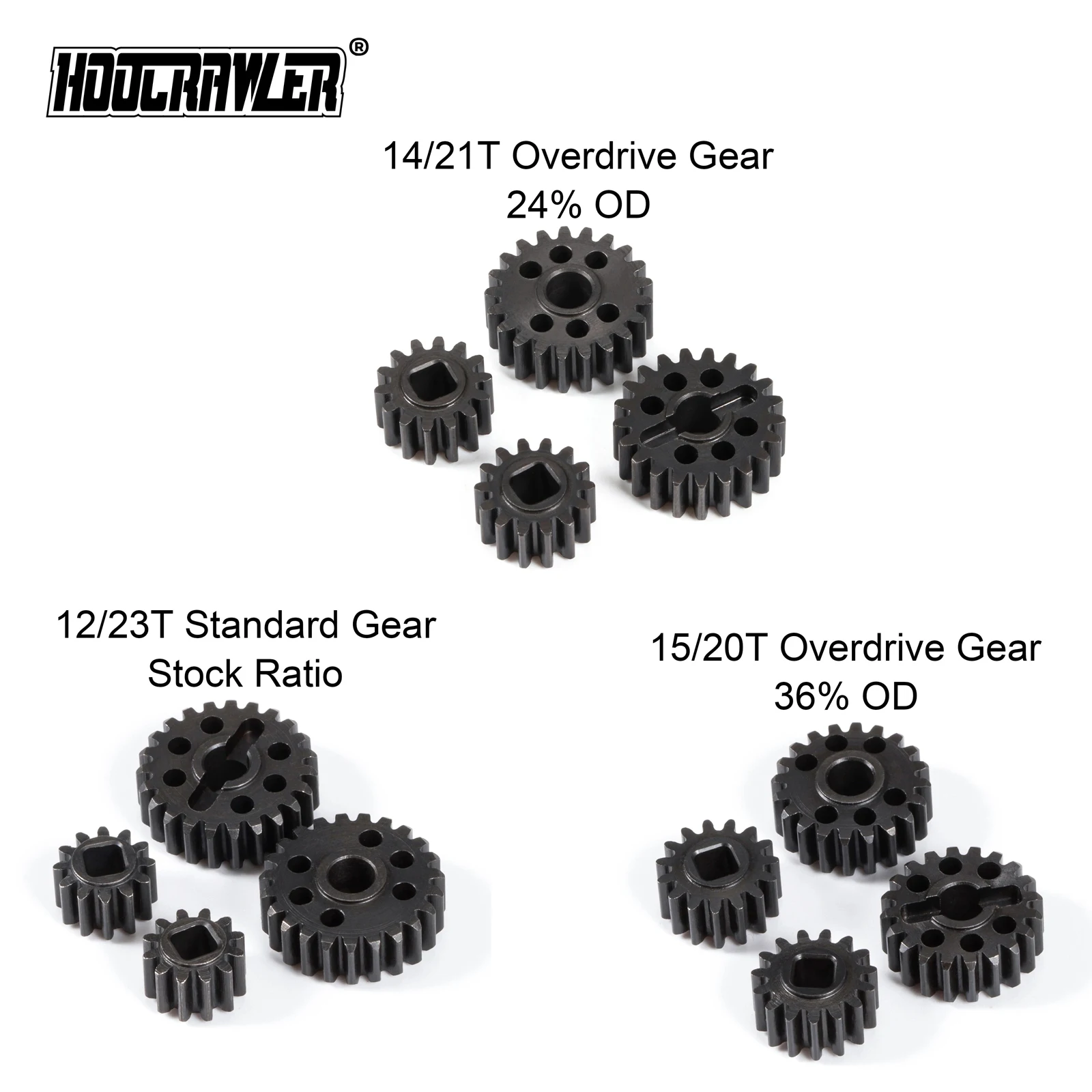 15/20T 14/21T 12/23T Hardened Steel Portal Overdrive Gear Set for SCX10 ...