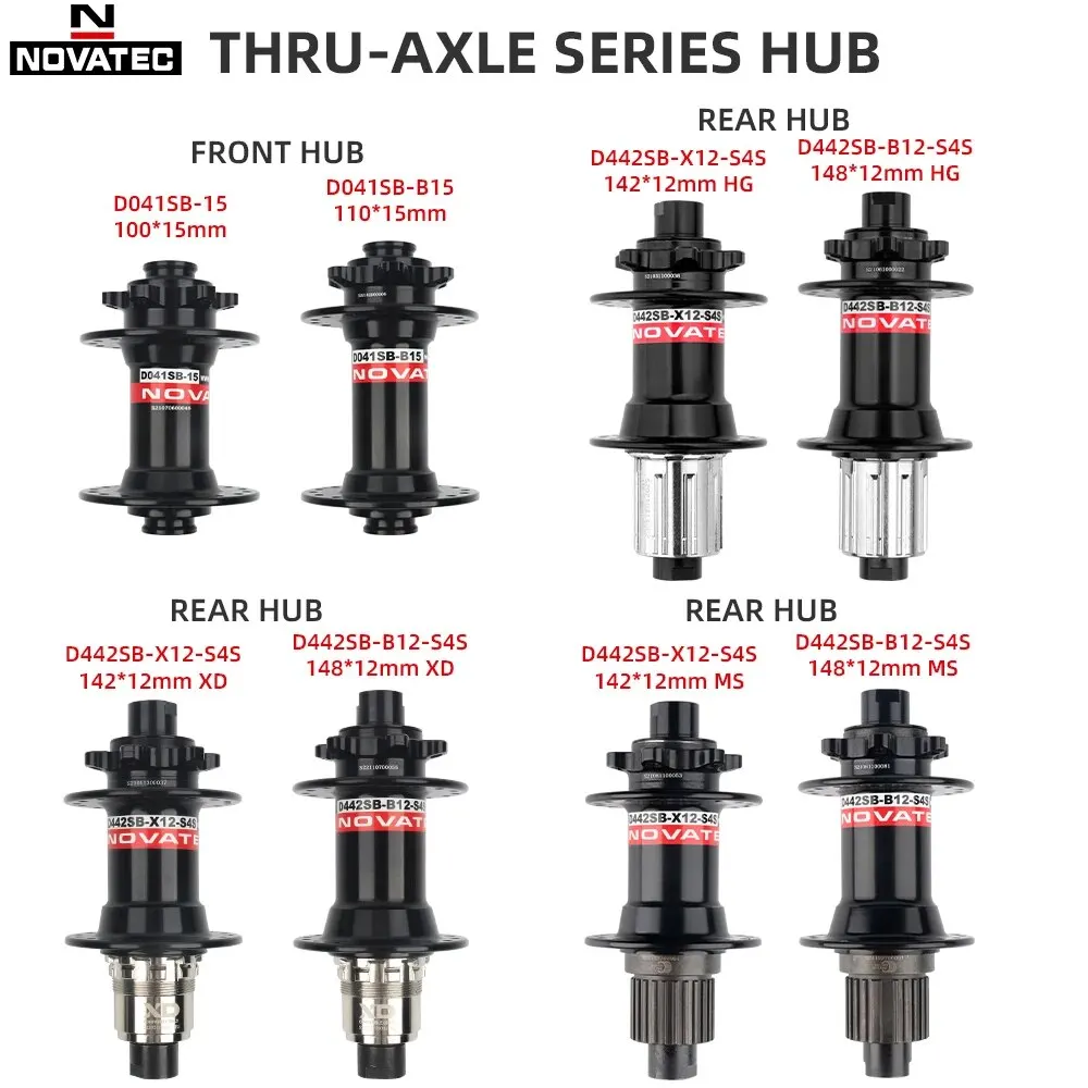 Novatec-MTB-Hub-32-Holes-HG-MS-XD-Bicycle-Cube-D041SB-D442SB-Boost-Thru ...