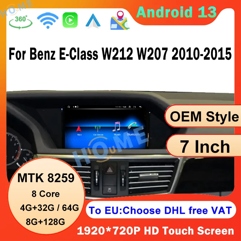 7-OEM-Style-Android-13-Car-Radio-Screen-For-Mercedes-E-W212-W207-C207 ...