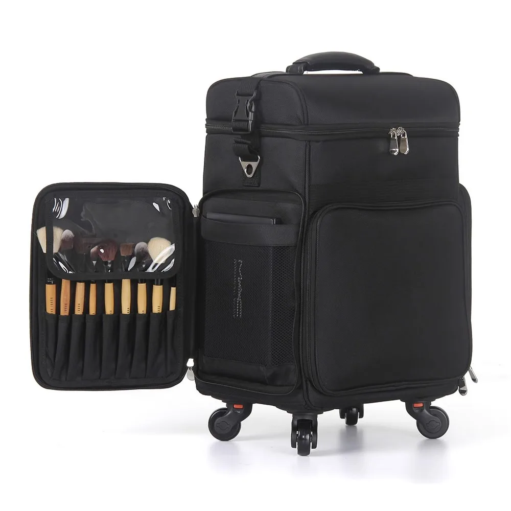 Professional Makeup Case Embroidery Trolley Case Oxford Cloth Beauty ...